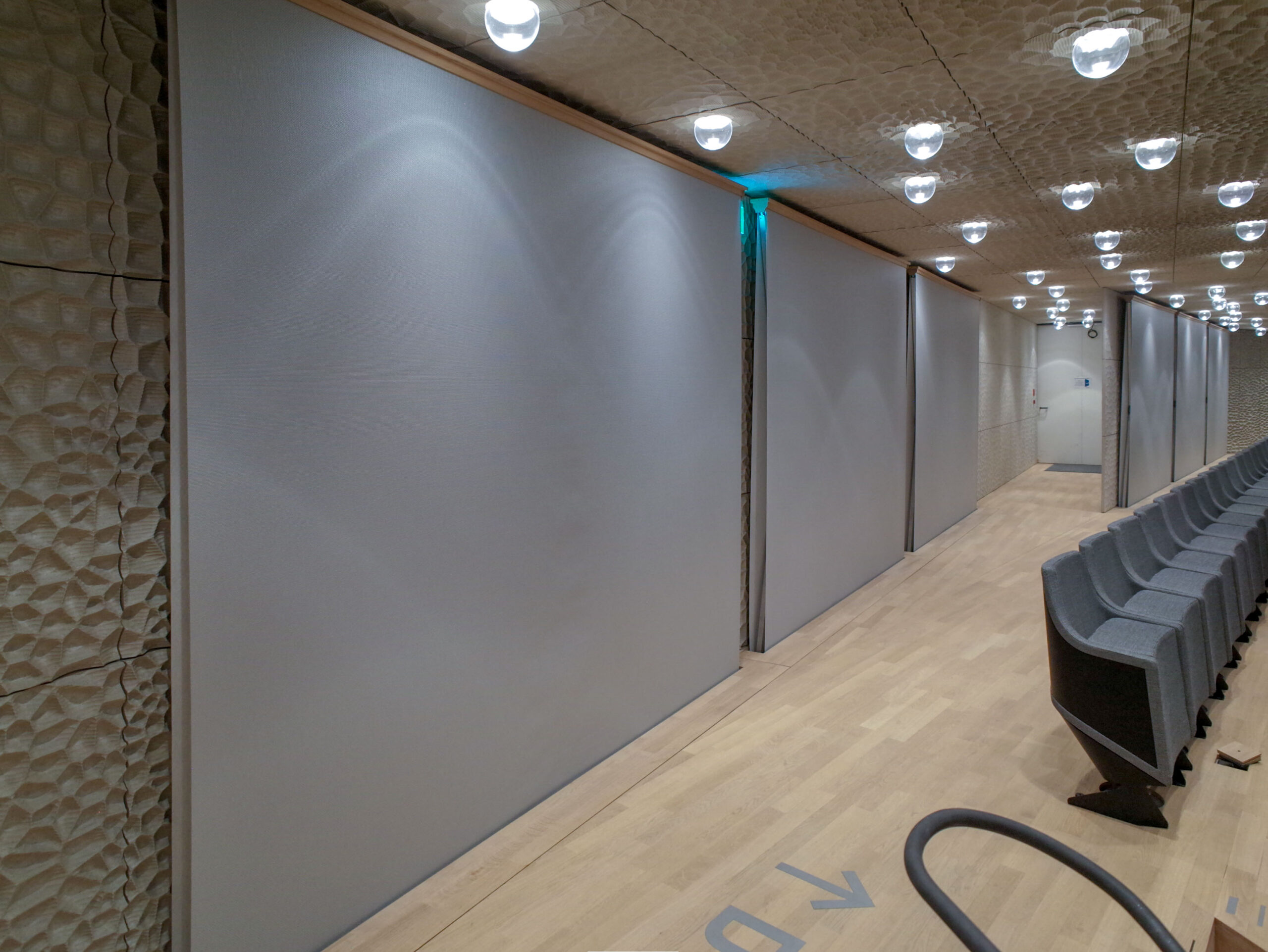 Variable acoustics banners deployed | Nagata Acoustics